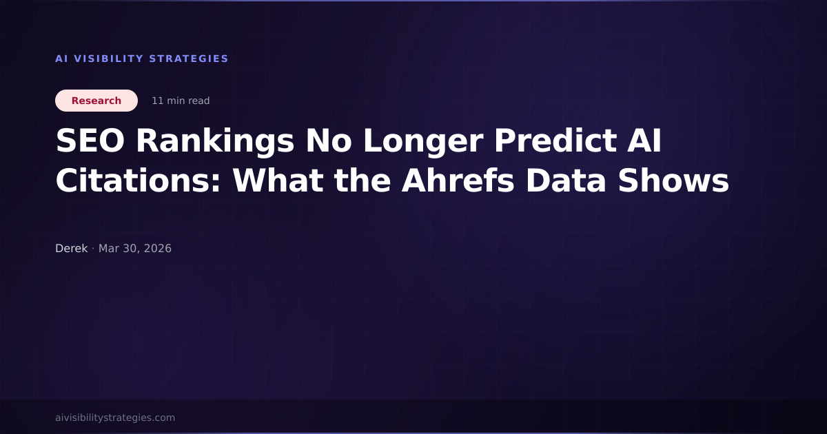 SEO Rankings No Longer Predict AI Citations: What the Ahrefs Data Shows ...